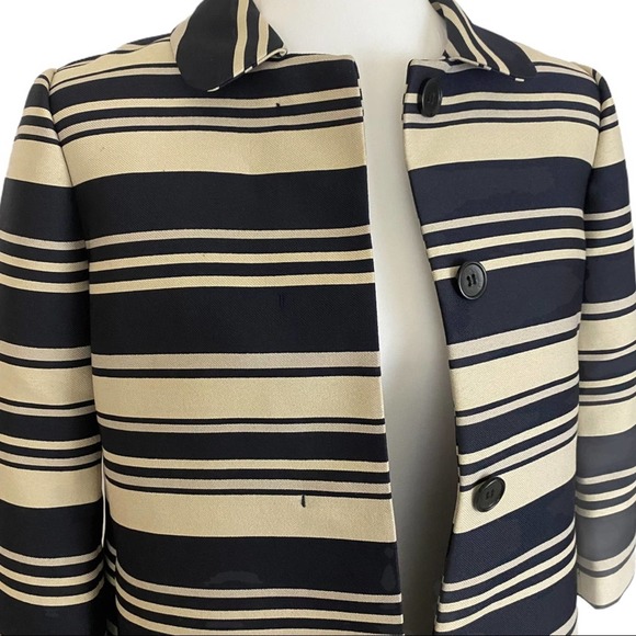 Ann Taylor | Jackets & Coats | Ann Taylor Navy Blue And Beige Striped ...